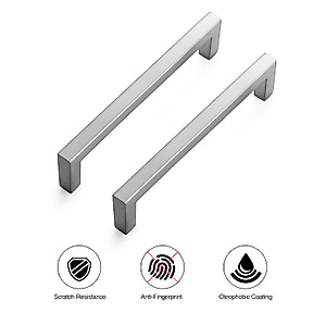 Ravinte 30 Pack Solid 5 Inch Center to Center Slim Square Bar Drawer Handles Kitchen Cabinet Handles Brushed Nickel Drawer Pulls Kitchen Cabinet Hardware Kitchen Handles Cabinet Pulls