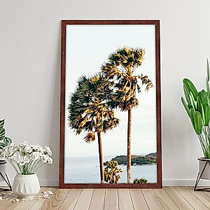 HLiWEGNS 16x20 Poster Frame Dark Walnut, Single, Woodgrain Vintage 16 x 20 Picture Frame, Gallery 20x16 Frame with Plexiglass for Artwork, Poster, Print, Photo Display