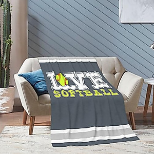 ONE TO PROMISE Softball Blanket, Softball Gifts for Girls, Best Girls Softball Gifts, Softball Blankets Gift for Girls, Soft Plush Softball Throw Blanket for Christmas Birthday 40" x 50"