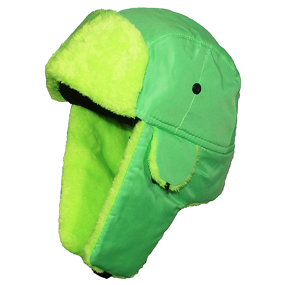 Best Winter Hats Big Kids Lightweight Neon Russian/Trooper Faux Fur Cap(One Size)-Green