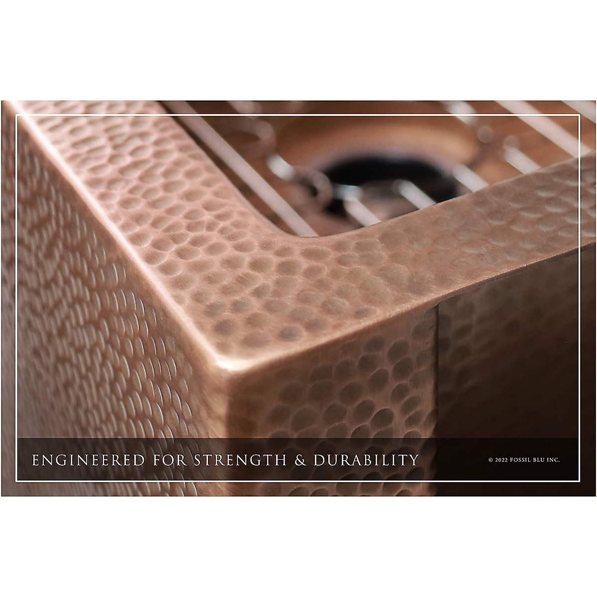 FSW1105 LUXURY 33-INCH HEAVY 12-GAUGE MEDIUM PATINA COPPER FARMHOUSE SINK, INCLUDES ACCS, FLAT FRONT