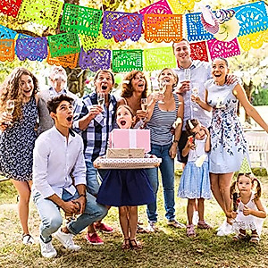 DomeStar 2 Pack Mexican Party Banners, 36 Feet Cinco De Mayo Decorations Papel Picado Banners for Mexican Theme Birthday Party Wedding Dia De Los Muertos Day of The Dead