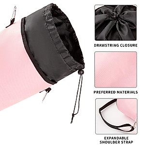 AFUOWER Clothespin Bag Holder Hanging Clothespin Bag with Hooks Large capacity Clothespin Storage Organizer for Clothesline Outdoor (Pink)