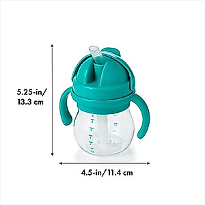 OXO Tot 6 Ounce Transitions Straw Cup with Removable Handles - Teal