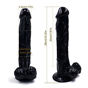 Simulation Dildo Female masturbator Adult Products Outside Soft Inside Hard, Realistic Touch (Color : Black, Size : Flesh)
