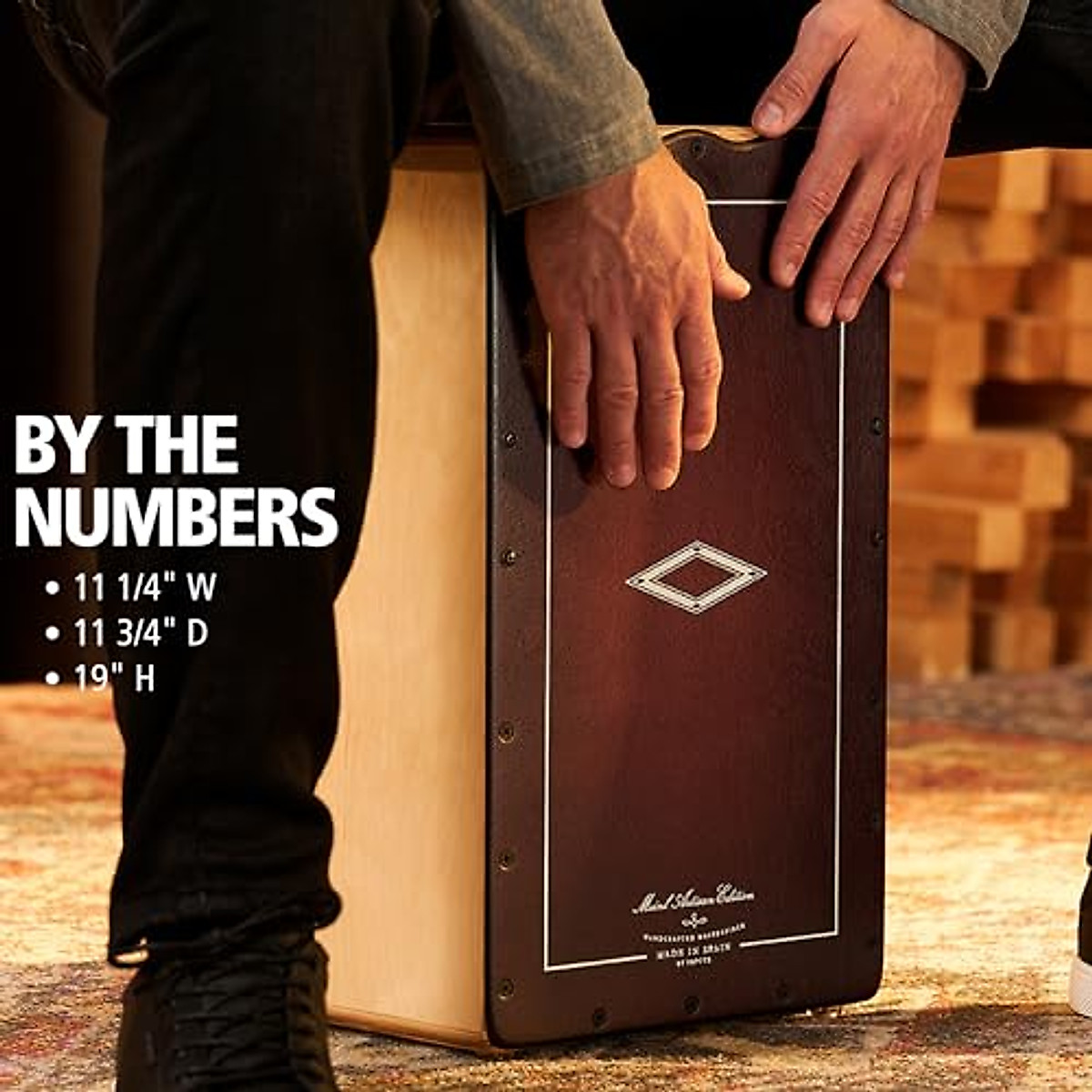 Meinl Artisan String Cajon with Dark Red Burst Frontplate / Baltic Birch Body - MADE IN SPAIN - Soleá Line, 2-YEAR WARRANTY (AESLRB)