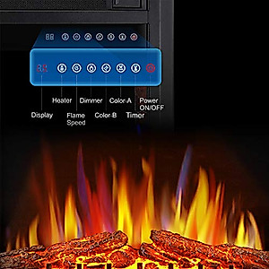 Antarctic star 36" Electric Fireplace Insert, Freestanding & Recessed Electric Stove Heater, LED Adjustable Flame with Burning Fireplace Logs Touch Screen, Remote Control, Timer, 750W-1500W.