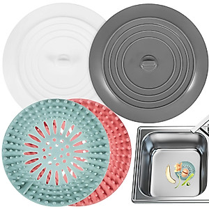 KALLORY 4pcs Sink Drain Stopper Sink Plug Bath Plug Bathtub Plug Sink Drain Cover Sink Stoppers tub stoppers Sink Strainers Bathroom Supplies Bathtub Cover Kitchen Supplies Hair
