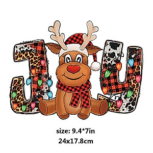 Iron on Decals & Patches - 3 Sheets Heat Transfer Stickers - Christmas Tree, Car, Deer Patterns for T-Shirts, Pillow, Hoody, Bag