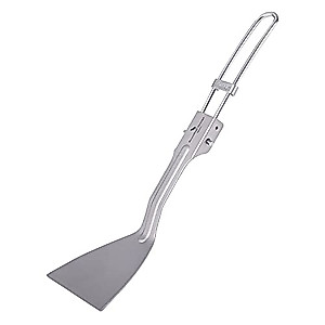 Boundless Voyage Titanium Kitchen Beefsteak Frying Shovel with Folding Handle Barbecue Spatulas Solid Turner Metal Spatula Ti1076T