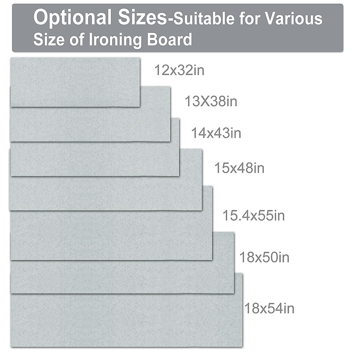 Duwee Delux Ironing Board Padding, Extra Dense Felt Material with 10 mm Thickness(15" x 48")