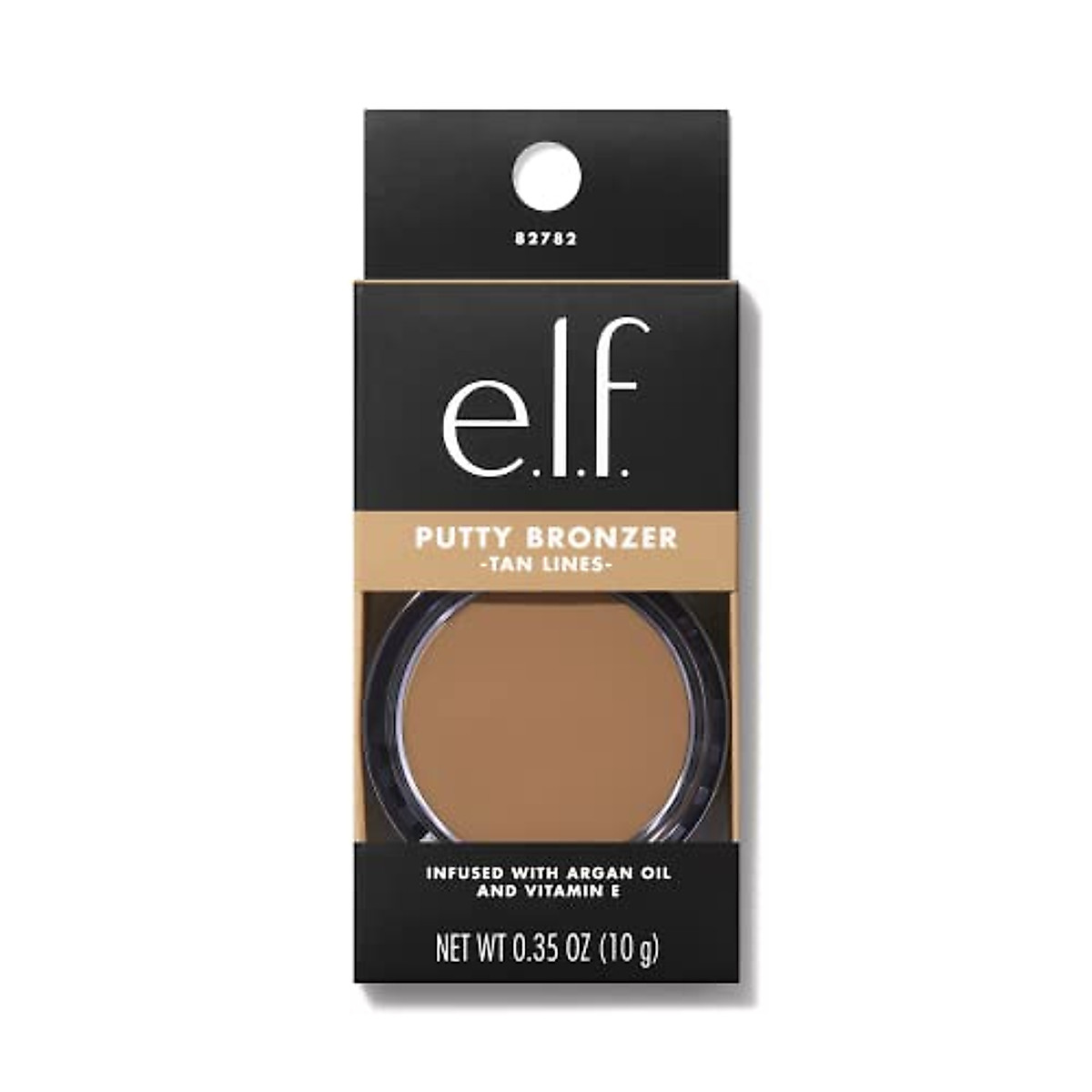 e.l.f. Putty Bronzer, Creamy & Highly Pigmented Formula, Creates a Long-Lasting Bronzed Glow, Infused with Argan Oil & Vitamin E, Tan Lines, 0.35 Oz