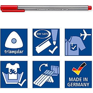 STAEDTLER Triplus Fineliner 0.3 mm Porous Point Pen 334 - SB10, 10 pack