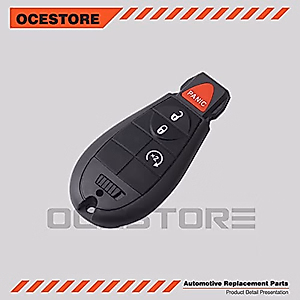 OCESTORE 1Pcs Car Key Fob Keyless Control Entry Remote M3N5WY783X Alarm 3 Button Vehicles Replacement Compatible with Ram 1500 2500 3500 GQ4-53T