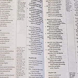 NKJV Holy Bible, Giant Print Center-Column Reference Bible, Black Leather-look, Thumb Indexed, 72,000+ Cross References, Red Letter, Comfort Print: New King James Version