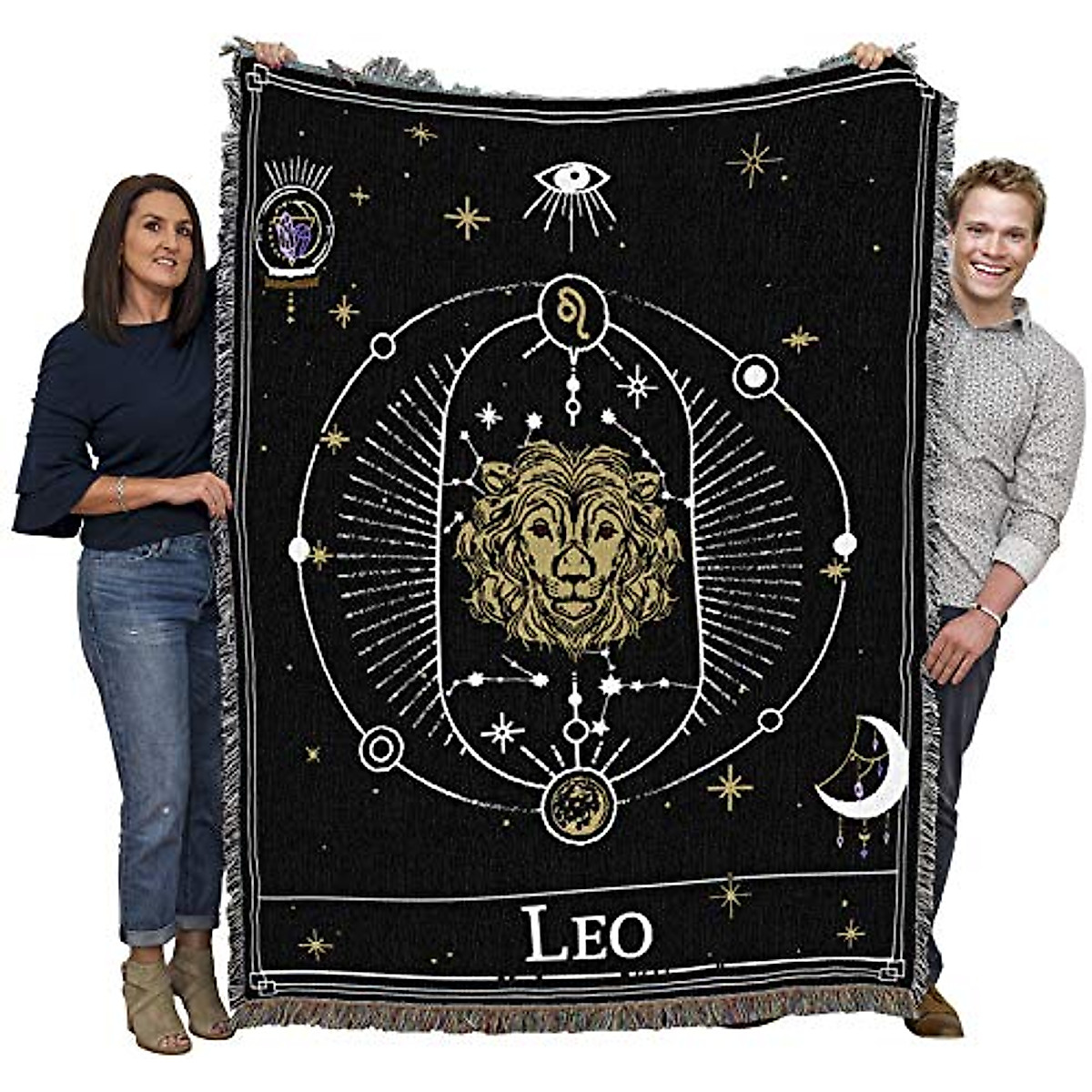 Pure Country Weavers Zodiac - Leo Tarot Card Blanket - Gift Tapestry Throw Woven from Cotton - Made in The USA (72x54)