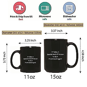 Special Person Gift for Front Desk Agent Receptionist Coworker Humor 11oz 15oz Black Coffee Mug