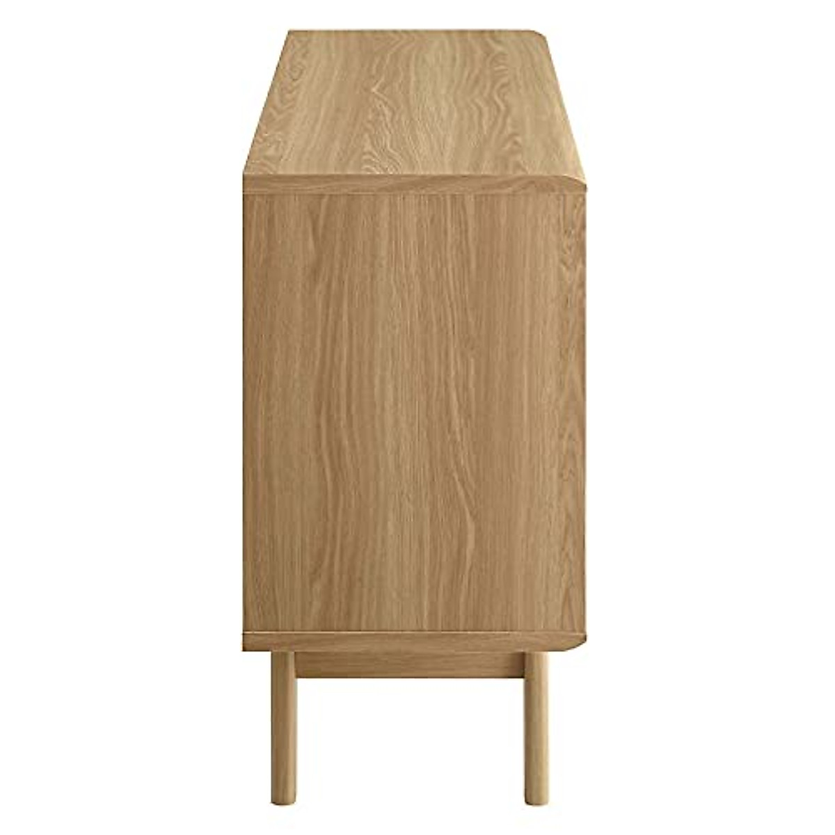 Modway Render Mid-Century Modern Two-Tier Display Stand in Oak