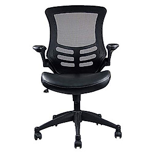 Stylish Mid-Back Mesh Office Chair With Adjustable Arms. Color: Black