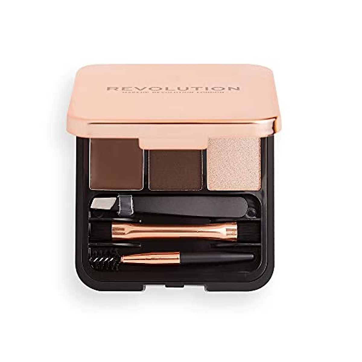 Makeup Revolution Eyebrow Kit, Brow Palette For Sculpting The Perfect Brows, Vegan & Cruelty-Free, Dark, 0.077oz/2.2g