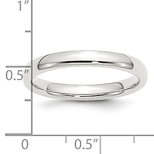 IceCarats 925 Sterling Silver 3mm Comfort Fit Plain Classic Wedding Band Ring Size 6