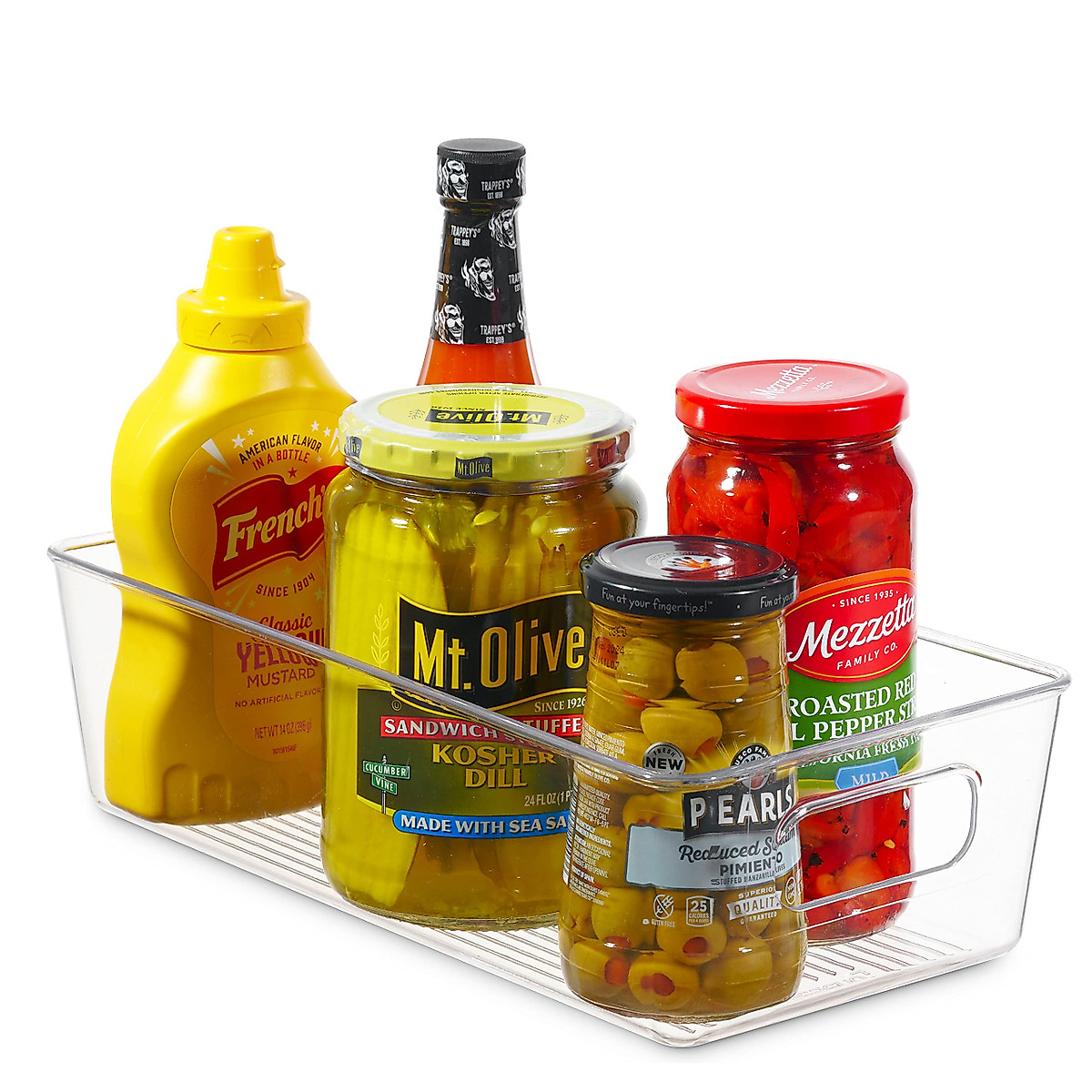 Set Of 8 Refrigerator Pantry Organizer Bins - Clear Food Storage Baskets for Kitchen, Countertops, Cabinets, Fridge, Freezer, Bedrooms, Bathrooms - Plastic Household Storage Containers