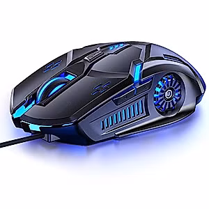 Smaige Gaming Mouse Wired,6 Buttons, 4 Adjustable DPI Up to 3200 DPI, 7 Circular & Breathing LED Light, Multifunction Wired Mouse Used for Games and Office (Black)