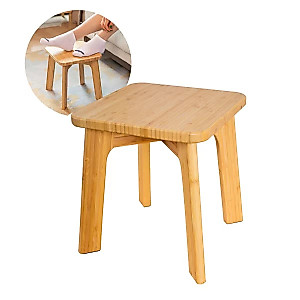 YITIHOME Wooden Step Stool for Adults Kids, Non-Slip Bamboo Wood One Step Stool with 300LBS Load Capacity, Easy to Assemble, Great for Kitchen Bedroom Bathroom