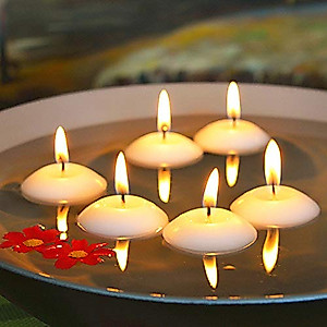 Floating Candles,Classic Unscented Tealight Shape Candles with 100PCS Silk Rose Petals,Mini Candle Discs for Weddings,Anniversaries,Birthdays,Home Decoration,Spa,Relaxation,10PACK (Ivory)