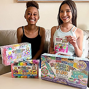 Rainbow Loom® Duo Combo with Jewel Rubber Bands Collection, Features 2 connectable to Make Longer and Wider Creations, an Organizer Case, Great Activity up to 4 People 7+