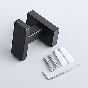 Alise Towel Hook Bathroom Single Robe Hooks Wall Mount Clothes Hook for Bedroom Kitchen Cloakroom Door Back Cabinet,GOY004B-4P SUS304 Stainless Steel Matte Black Pack of 4