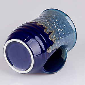 oojdzoo Hand Warmer Mug for Coffee Handmade Pottery (UPGRADED) - 16 Ounce Large Handwarmer Mugs Ceramic with Pocket Handles Gift for New Year Christmas, Keep Your Fingers Warming, Right Handed