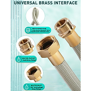 Rengue Retractable Garden Hose Reel, 1/2" x 100 ft Wall Mounted Hose Reel with 10 Pattern Nozzle, Automatic Slow Rewind, Any Length Lock, 180° Swivel Bracket, Ideal for Garden Watering