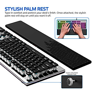 PHILIPS Wired Gaming Keyboard with Palm Rest | LED RGB Mechanical Keyboard w/Custom Cyan Crystal Switches, 38-Key Aliasing, Multimedia Control Dials | 20 Light FX, Custom Light Maps (SPK8624)