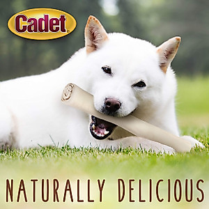 Cadet Premium Grade Beef Hide for Dogs, Long Lasting Rawhide Retriever Rolls, Single Ingredient Dog Chews, Beef Hide Flavor, 10 Inch (4 Count)