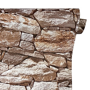 SimpleLife4U Self-Adhesive Shelf Liner Removable Contact Paper Refurbish Apartment Dorm Shop Ugly Wall, Modern Bricks, 17.7 Inch By 9.8 Feet