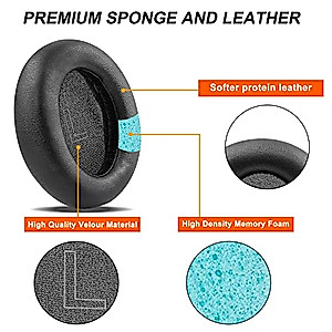 Replacement Earpads Cushions for Anker Soundcore Headphones Q30 and Anker Q35, Life Q30 Earpads Ear Cushions with Protein Leather Skin and Memory Foam