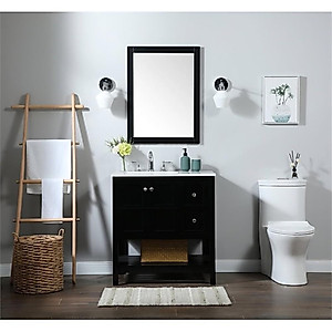 Elegant Decor Theo 32" Zinc Alloy MDF Single Bathroom Vanity in Black