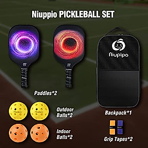 niupipo Pickleball Paddle, USAPA Approved Pickleball Paddle with Fiberglass Face, Protective Cover, Ultra Cushion, Polypropylene Honeycomb Core, 4.8-Inch Grip, Lightweight