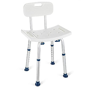 GreenChief Shower Chair with Back Removable - Small Shower Stool for Inside Shower, Narrow Bathtub Chair, Adjustable Shower Seat for Seniors, Elderly, Handicap, Disabled (300 LBS)