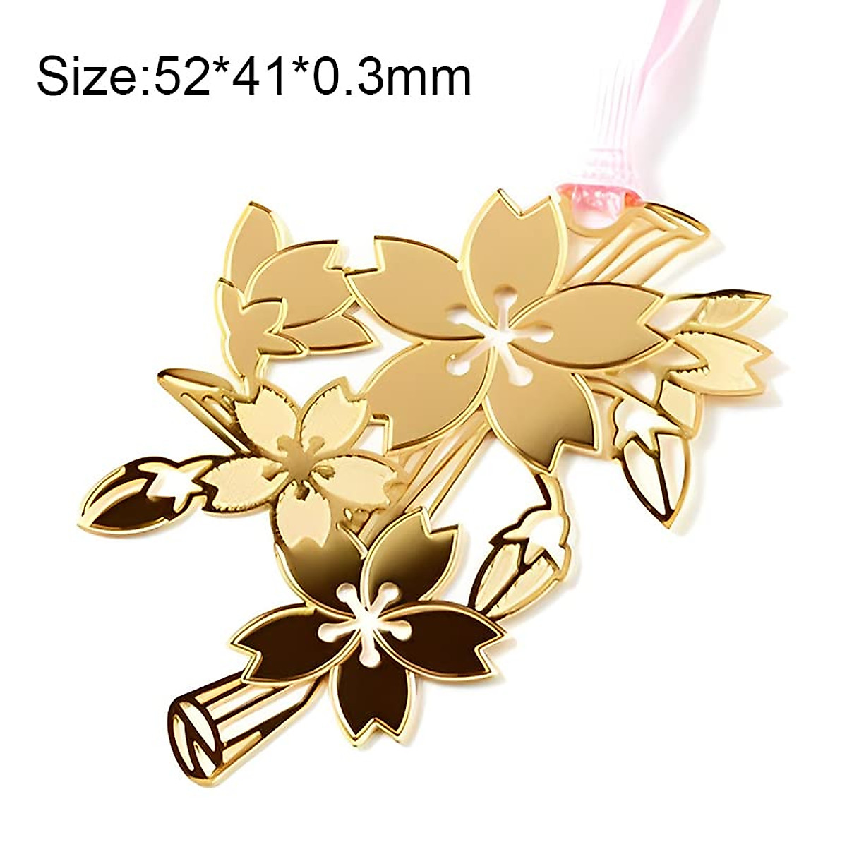 4pcs Metal Hollow Bookmark Cherry Bookmarks Set for Women Girls Flower Book Mark Birthday Christmas Gifts for Book Lovers Writers Readers