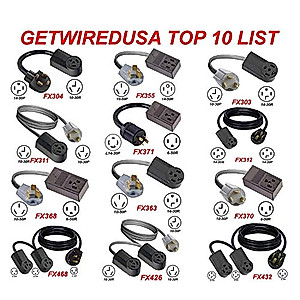 Power Converter 110/125V To 220/250V Electric Adapter 5-15P Wall Plug To 6-50R Miller Lincoln Hobart Plasma Cutter Welder Mig Tig Arc Receptacle Outlet Box NEMA FX581W