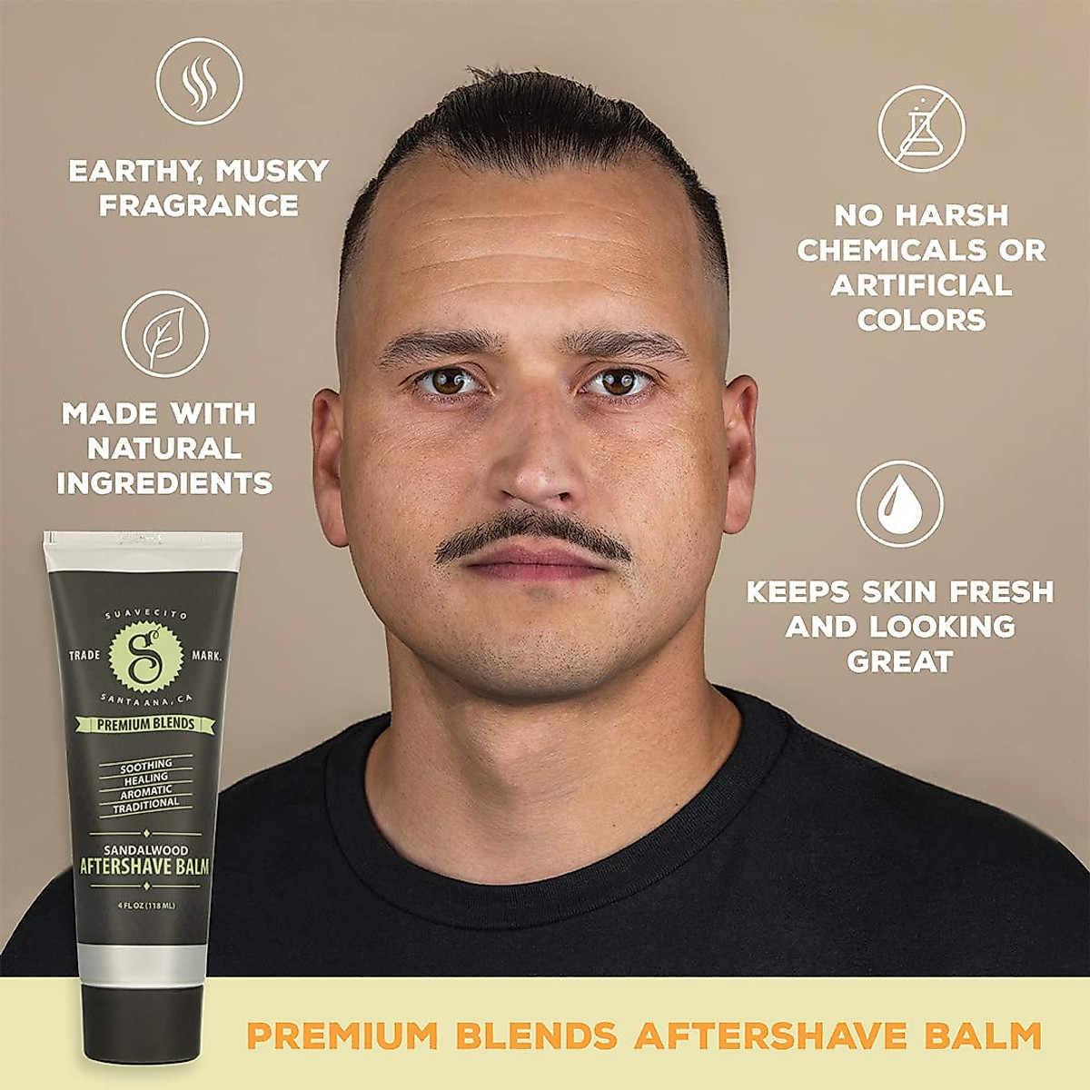 Suavecito Premium Blends Sandalwood Aftershave Balm Men's Face Grooming