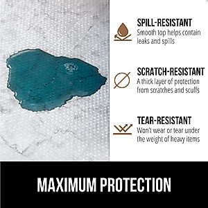 Gorilla Grip Drawer and Shelf Liner for Cabinet, Slip Resistant Non Adhesive Protection for Kitchen, BPA Free Smooth Surface Plastic Liners for Cabinets, Bathroom Cupboard Drawers, 12x20, Marble