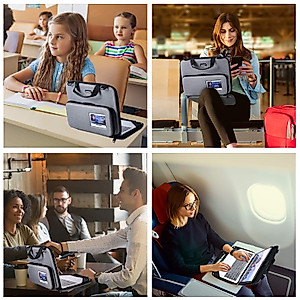 KEISKEI 14 Inch Laptop Case, Chromebook Cover with Pouch and Shoulder MacBook Air 15 - Gray