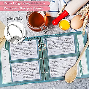 AR Kitchen Recipe Binder – Premium Recipe Organizer for 4 x 6-inch Cards – Anti-Tear Recipe Card Book Holder with 50 Cards - 25pcs Plastic Pockets Included – Elegant Floral Cover