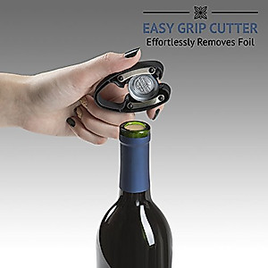 Ivation Wine Gift Set, Includes Stainless Steel Electric Wine Bottle Opener, Wine Aerator, Electric Vacuum Wine Preserver, 2 Bottle Stoppers, Foil Cutter & LED Charging Base