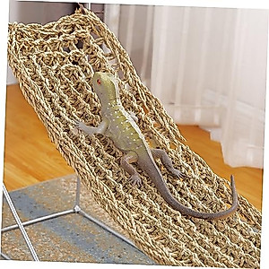NOLITOY 4 Pcs Climbing Pet Hammock Lizard Hanging Beds Lizards Hammocks Bearded Dragon Tank Accessories Reptile Lizard Lounger Pet Seagrass Cushions Reptile Hammock Reptile Lizard Hammocks