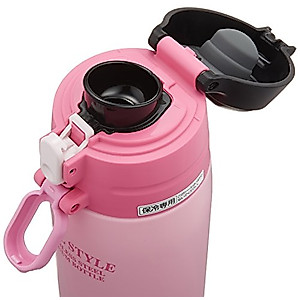 Zojirushi SD-JK06-BP Water Bottle, Direct Drinking, Stainless Steel Cool Bottle, 1.2 fl oz (0.6 L), Pink Black