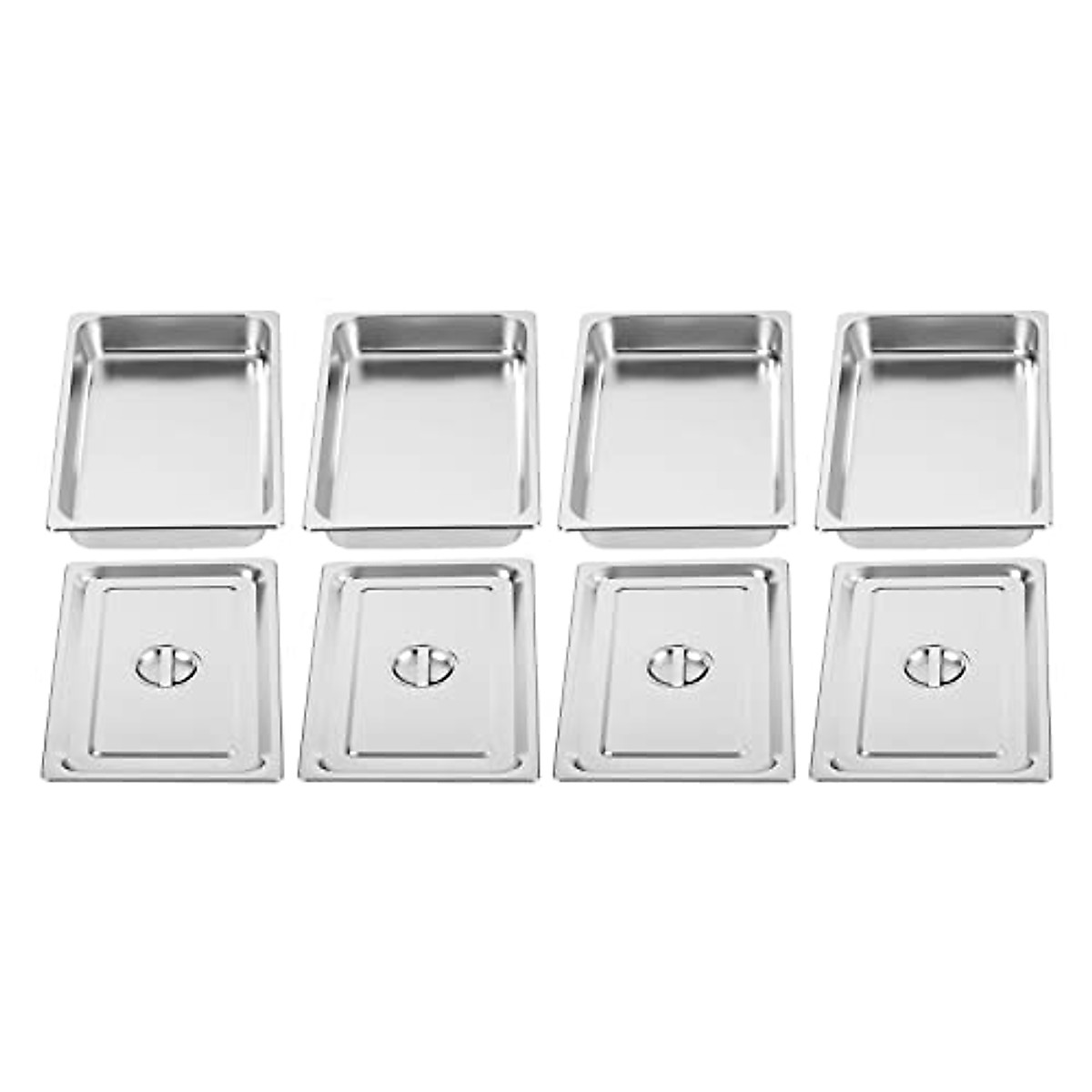 NeNchengLi 4 Pack Stainless Steel Hotel Pans 2.5Inch Deep Steam Table Pans Commercial Food Pan Restaurant food warming pan for Hotel Canteen Restaurant Office Cafeteria Party